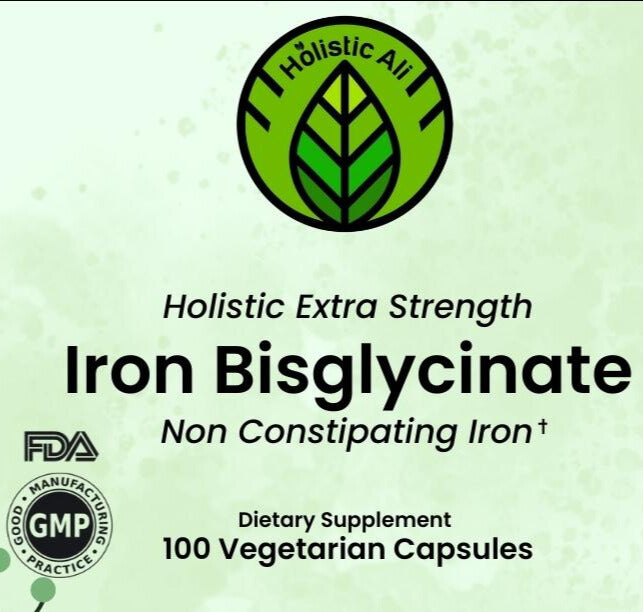 Holistic Extra Strength Iron Bisglycinate (Non Constipating Iron ...